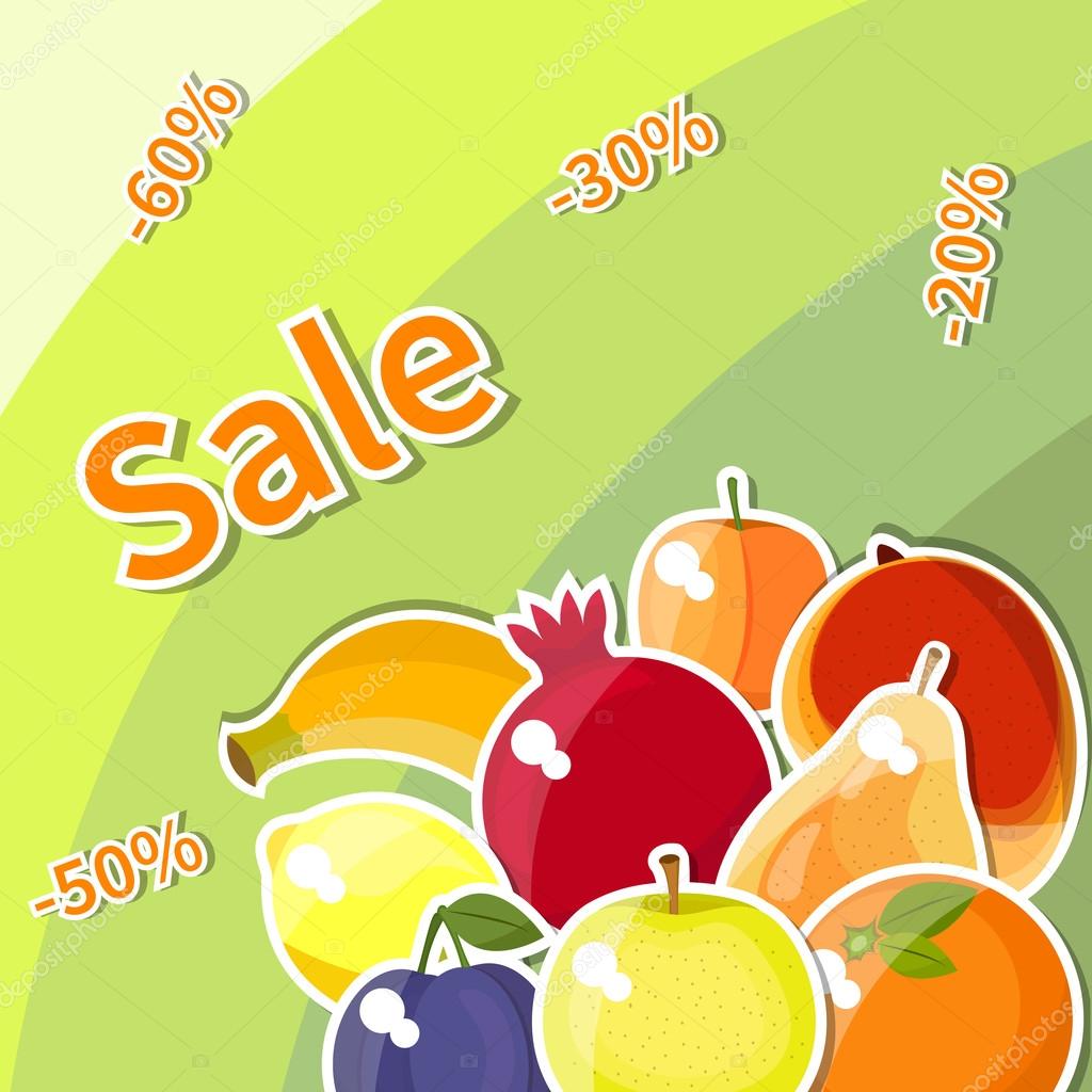 Different fruits sale Stock Vector Image by ©dreamcat #68338891