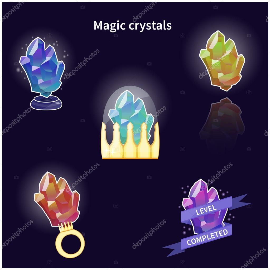 Cartoon magic crystals Stock Vector Image by ©dreamcat #82604012