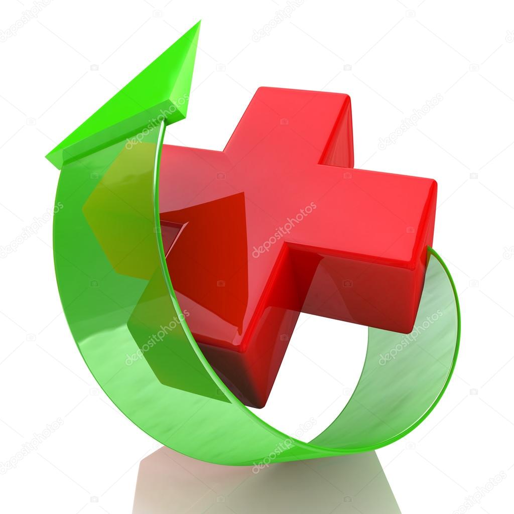 Red cross and arrow — Stock Photo © Terminator3D #58093167