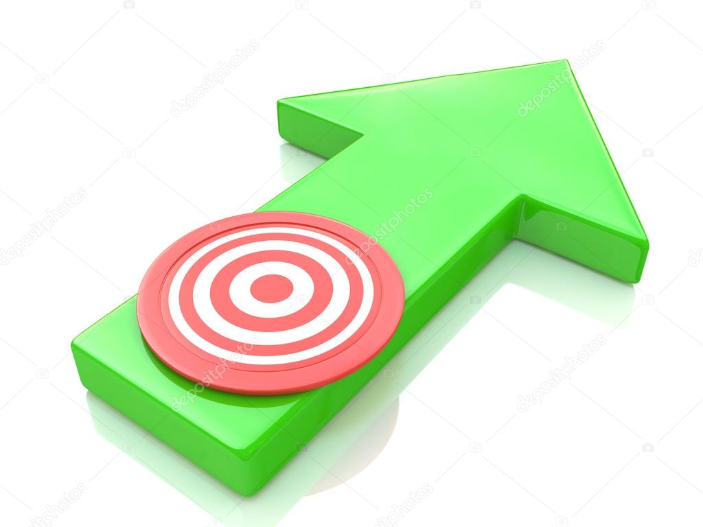 Green arrow direction to the target — Stock Photo © Terminator3D #65018457