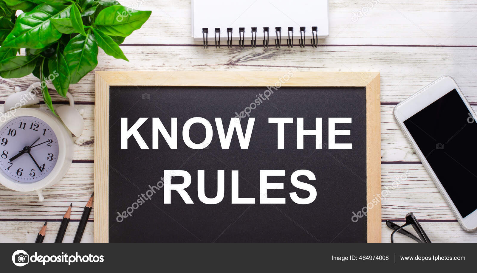 Know Rules Written Black Background Pencils Smartphone White Notepad ...