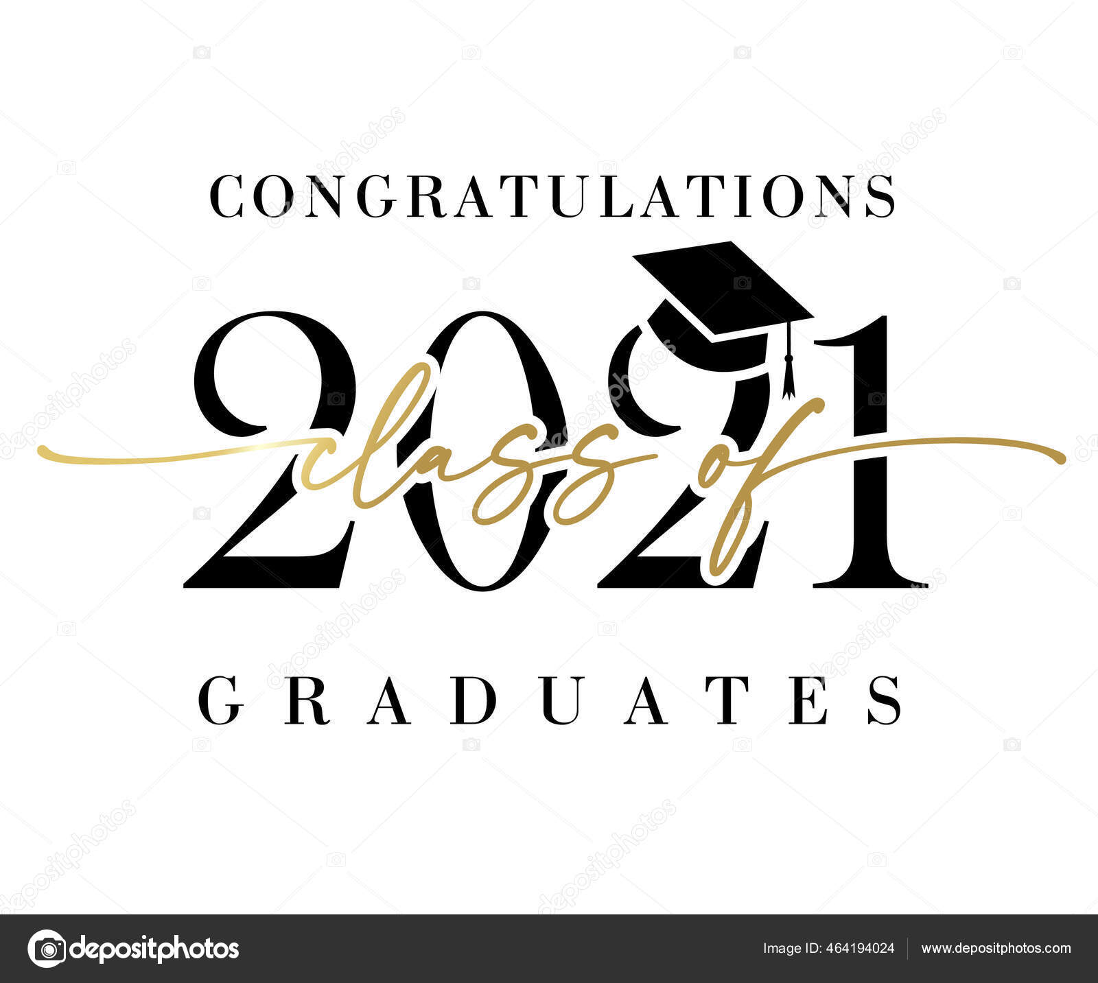 Clase 2021 Felicitaciones Graduados Banner Caligrafía Dorada ...