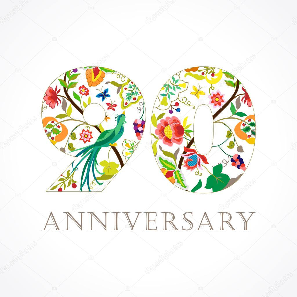 90 anniversary folk logo. — Stock Vector © Koltukov_Alek #82842228