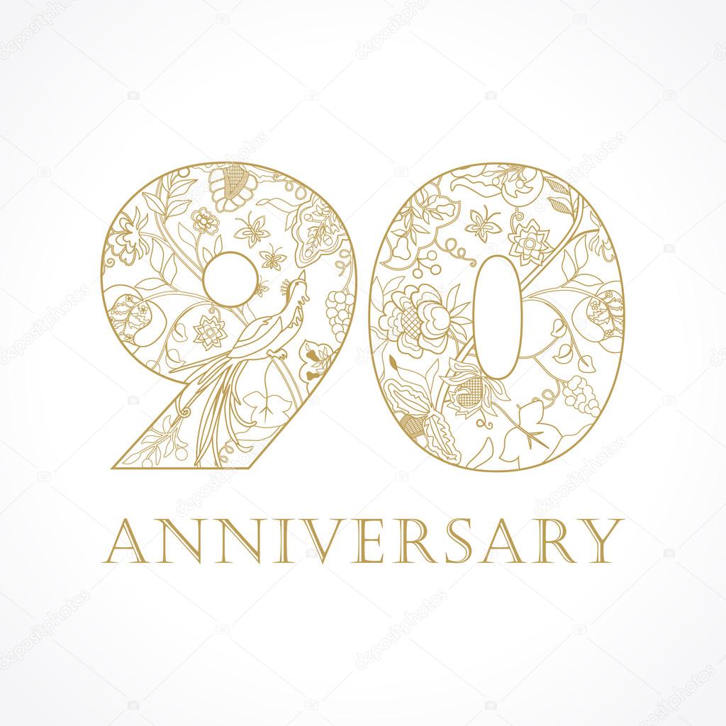 90 anniversary vintage numbers. — Stock Vector © Koltukov_Alek #85544606