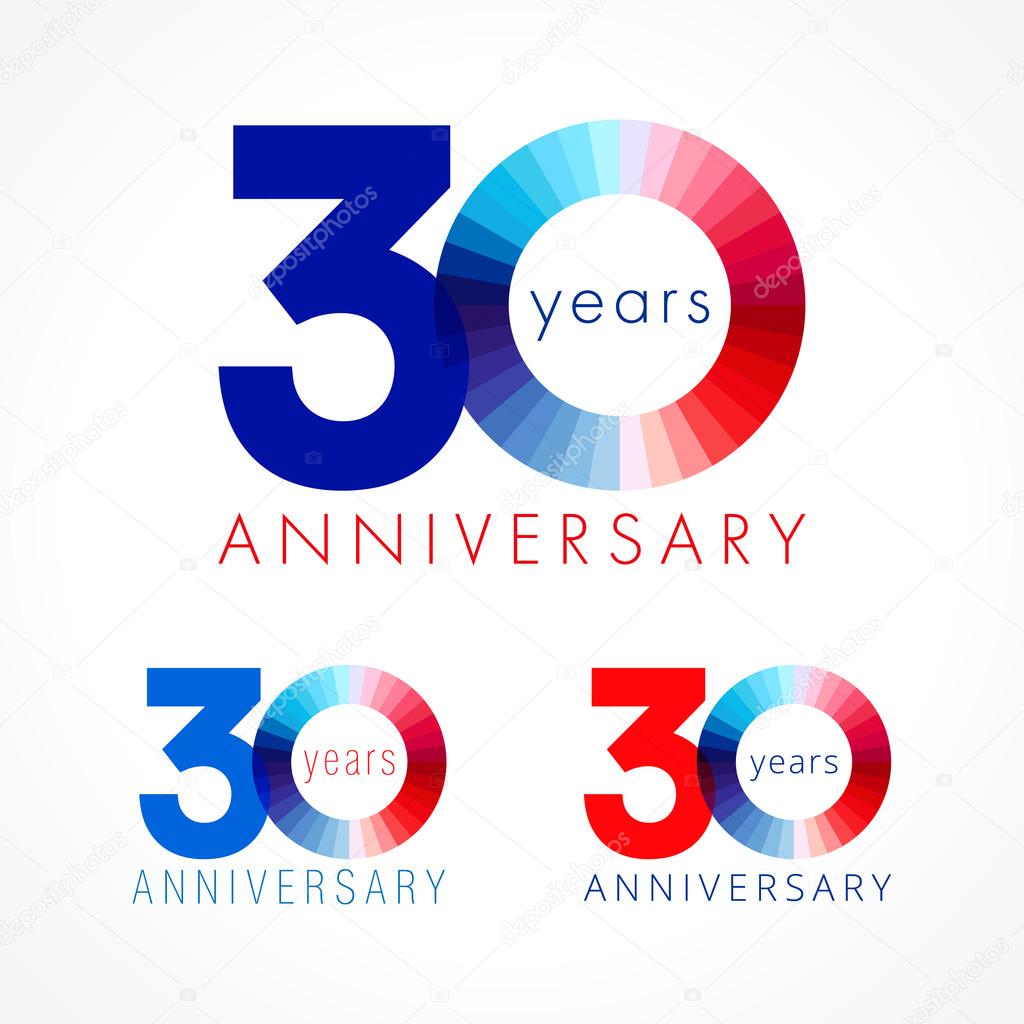 30 anniversary red and blue logo. Stock Vector by ©Koltukov_Alek 89269414