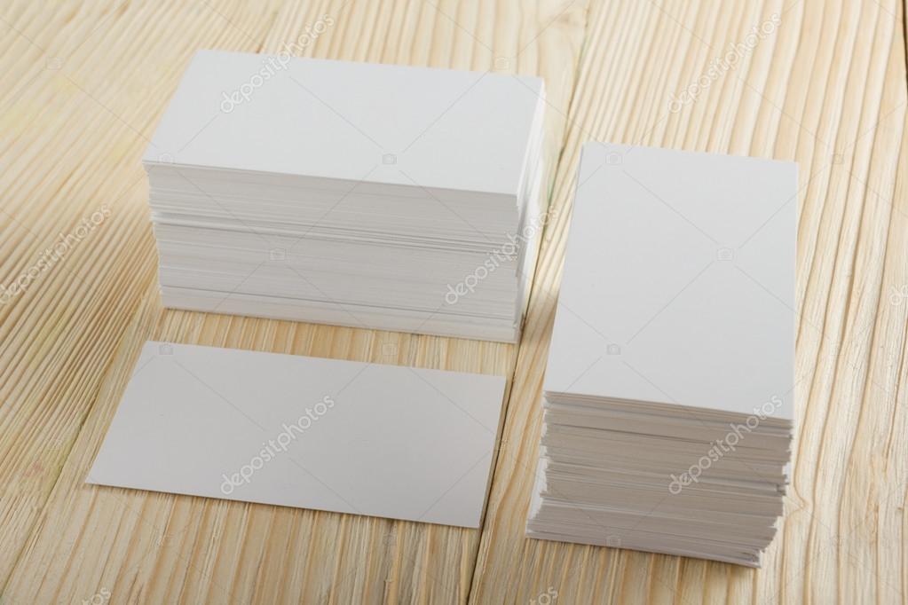 White blank business visit card, gift, ticket, pass, present close up ...