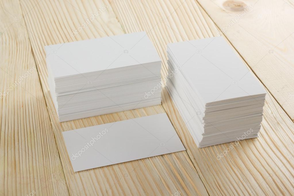 White blank business visit card, gift, ticket, pass, present close up ...