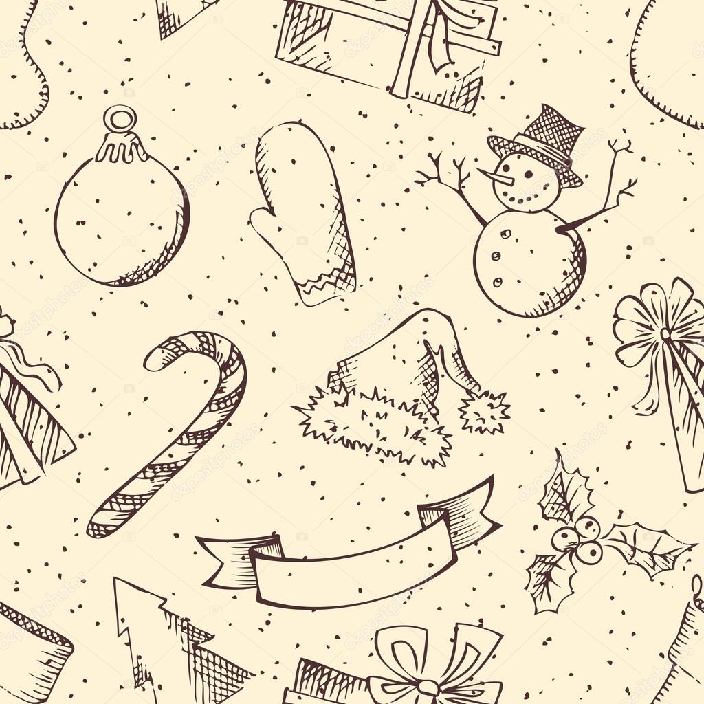 Vintage Christmas Pattern Background