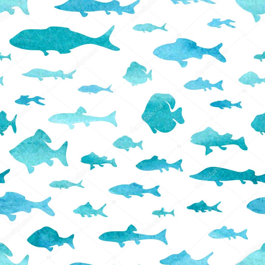 Seamless pattern of watercolor fish Stock Illustration by ©AlexVector ...