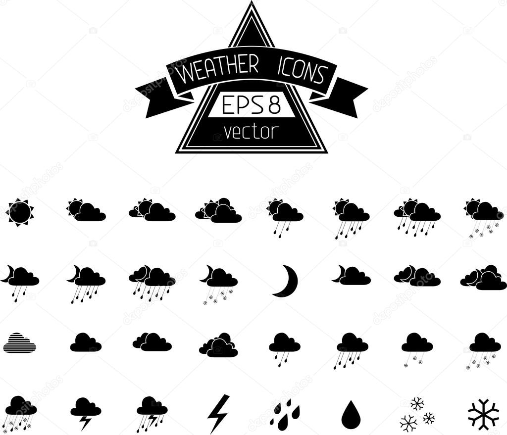 Black weather icons Stock Vector Image by ©AlexVector #54974585