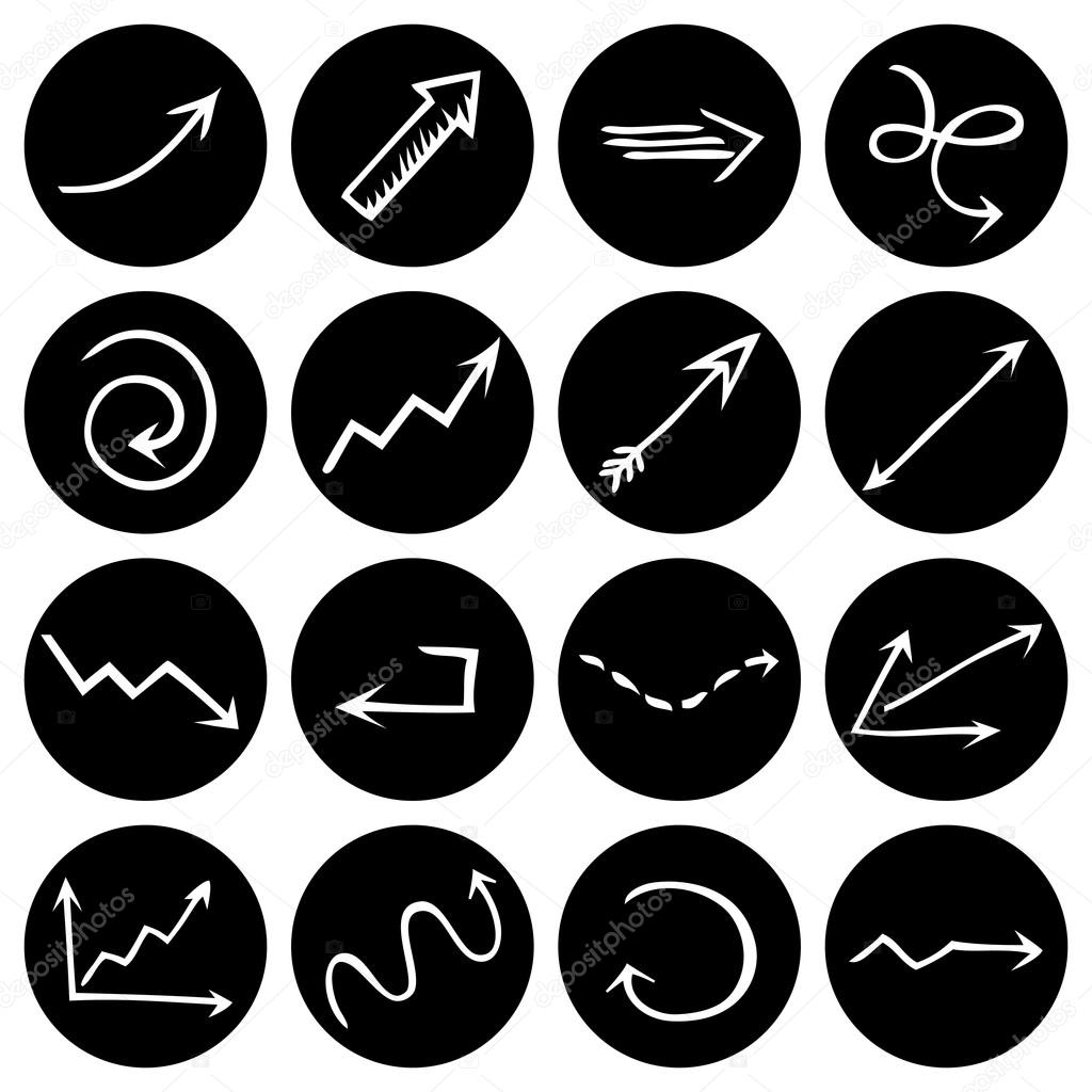 Black and white round pictograms. Stock Vector by ©AlexVector 54974799