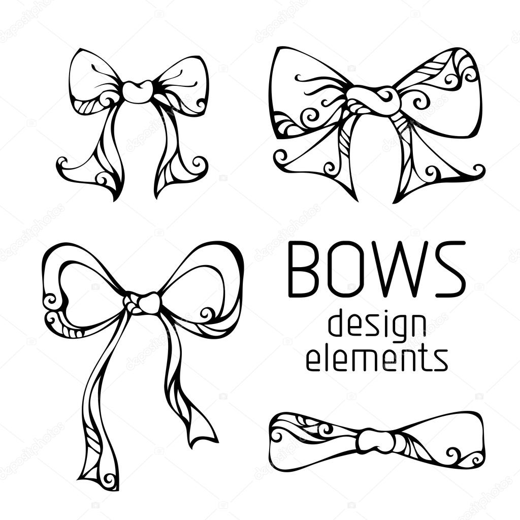 Set of hand-drawn bows. Stock Vector by ©AlexVector 54974811