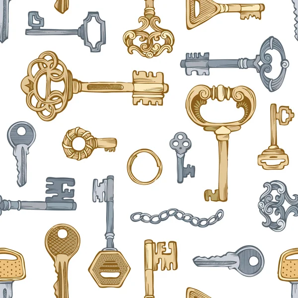 Keys Vintage Antique Golden Old Locks Vector Banner Retro Keys Stock ...