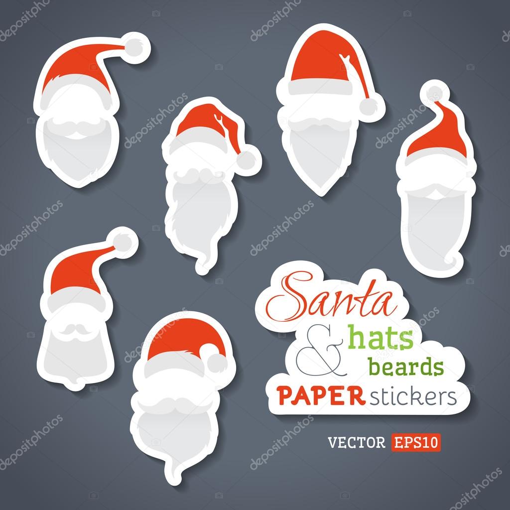 Paper Santa stickers. Stock Vector Image by ©AlexVector #58274889
