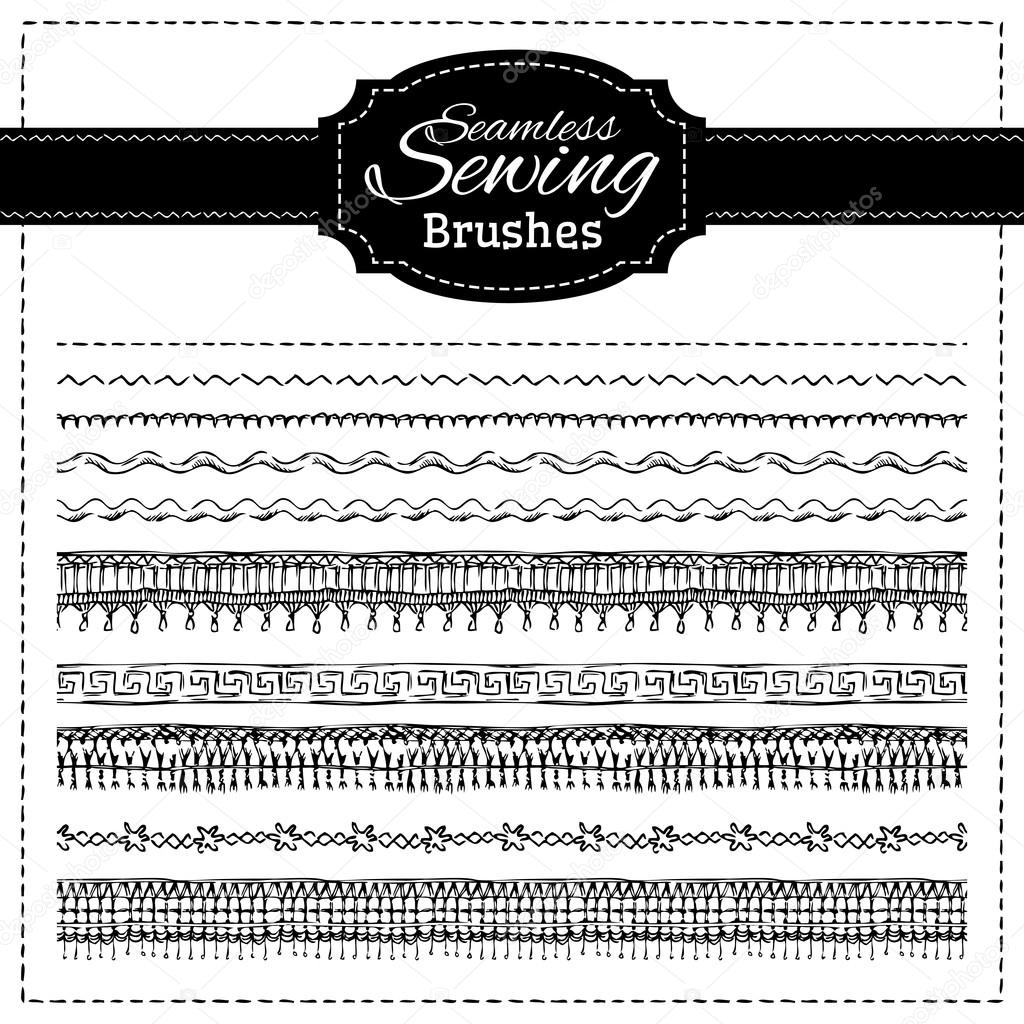 Vector set of sewing brushes. — Stock Vector © AlexVector #66250397