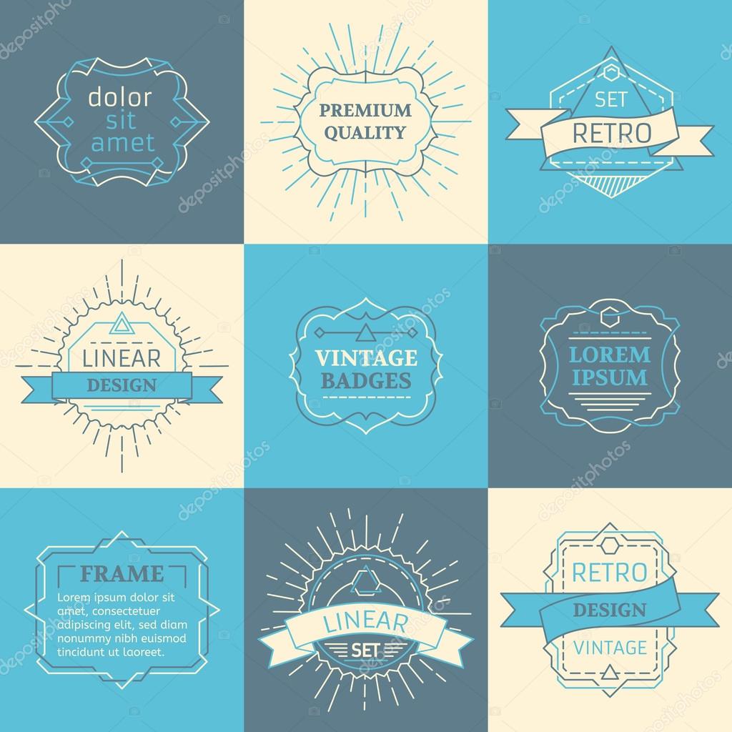 Set of vector outline logo templates. Stock Vector Image by ©AlexVector ...