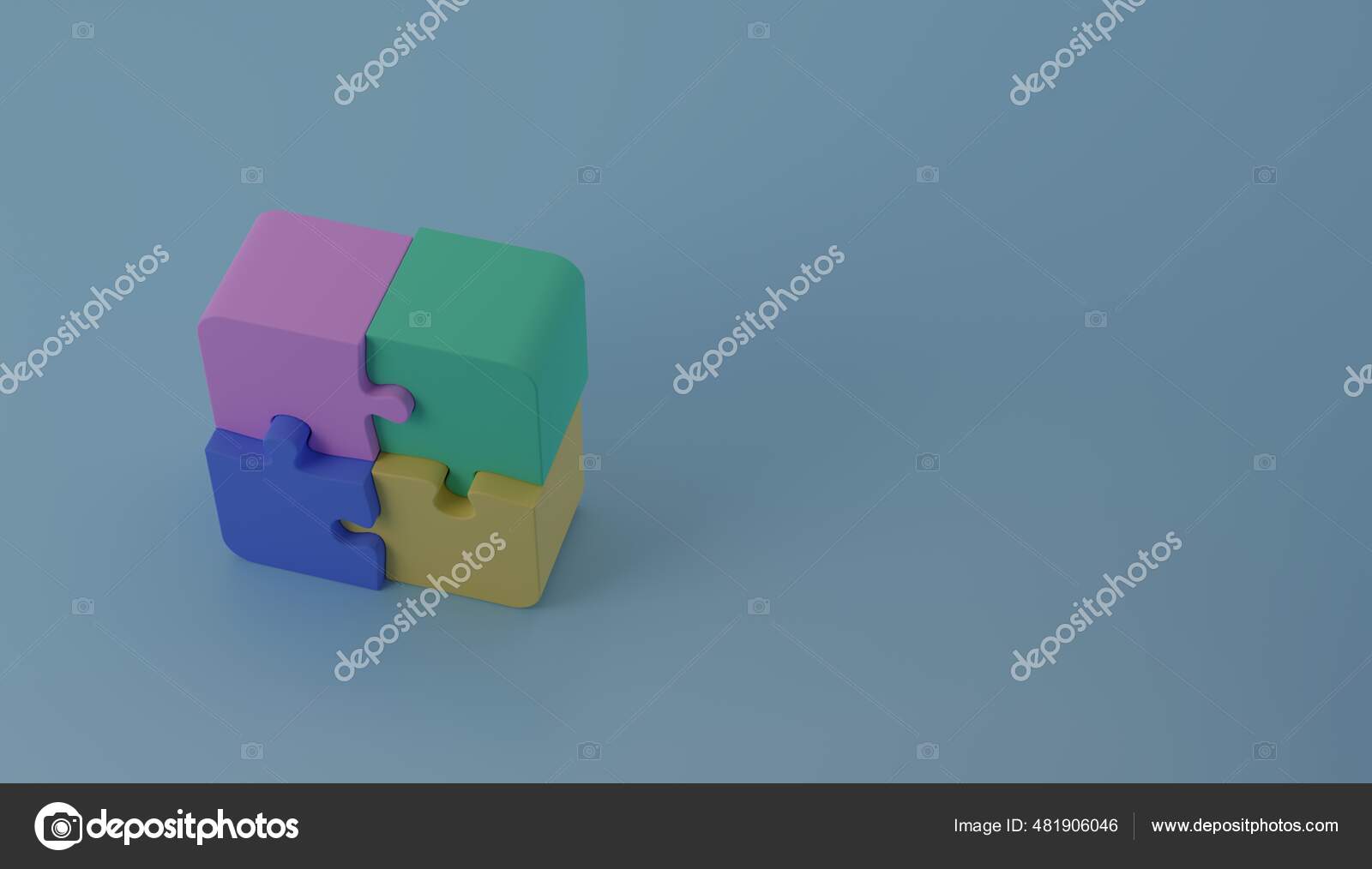 Jigsaw Puzzle Pieces Concept Teamwork Problem Solving Skill Rendering ...