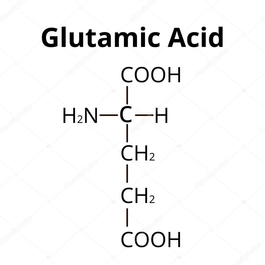 El ácido glutámico es un aminoácido. Fórmula molecular química ...