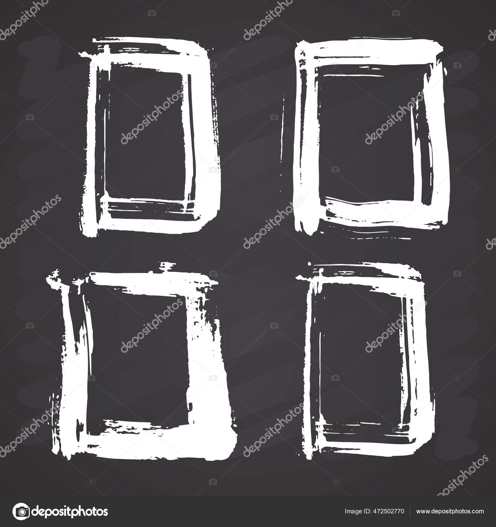 Frames Text Boxes Grunge Textured Hand Drawn Elements Set Vector Stock ...