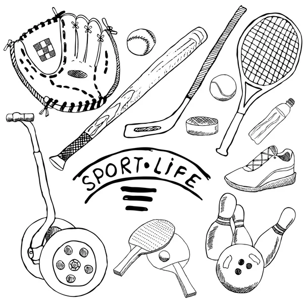 Golf Sport Hand drawn sketch set vector illustration with golf clubs ...