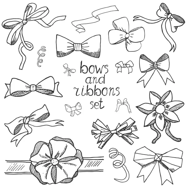 Set of vintage colorless bows — Stock Vector © Yunna #12069978