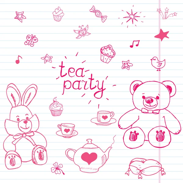 Tea party cartoon Vector Art Stock Images | Depositphotos