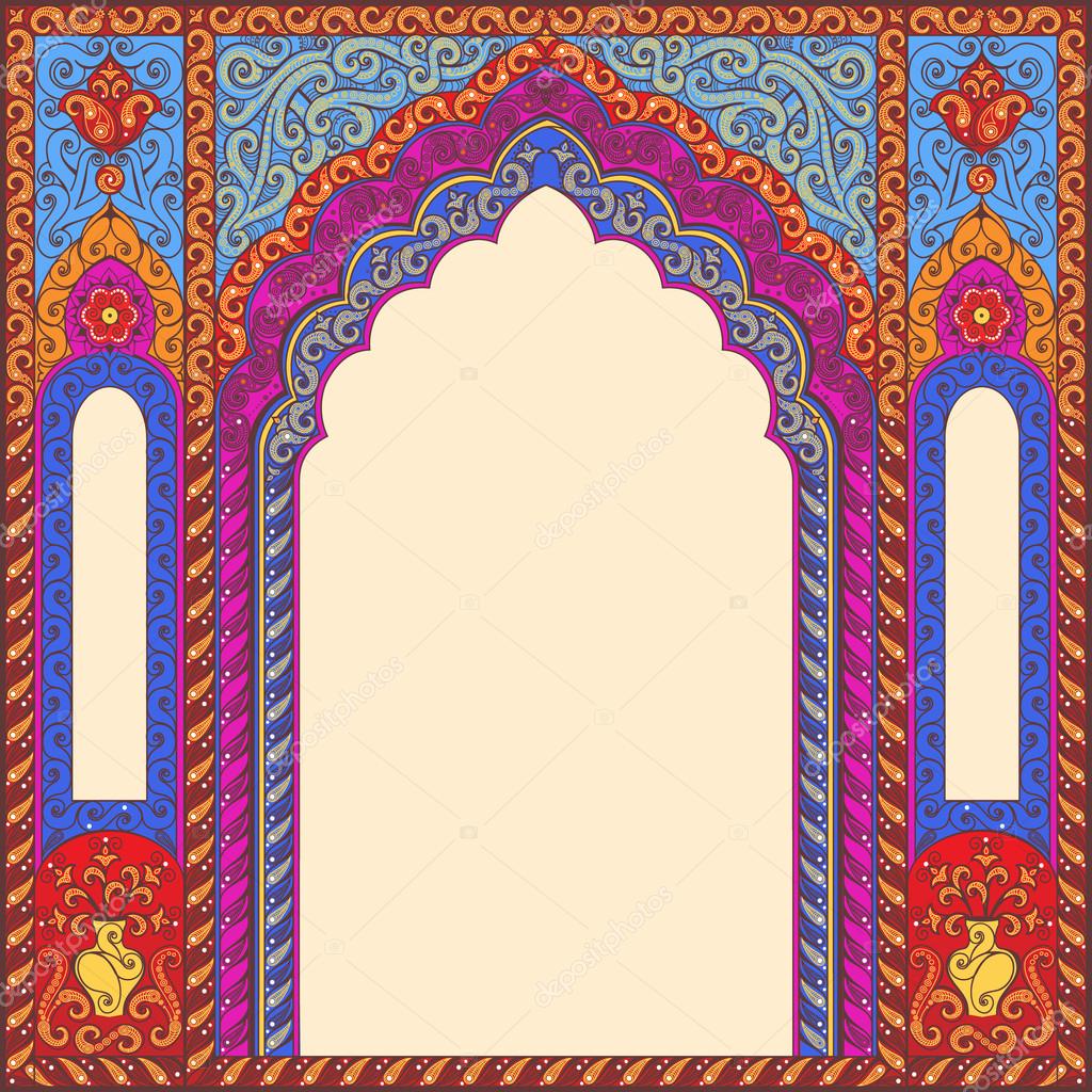 Fond orné d'une image à motifs orientale sous la forme d'un arc — Image ...