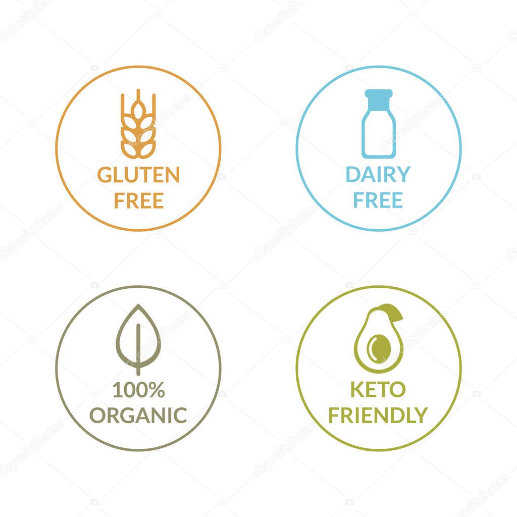Conjunto de ilustración vectorial de iconos de colores de alimentos ...