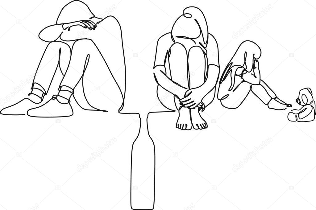 Alcohol y la familia. Visualización de la dependencia del alcohol. El ...