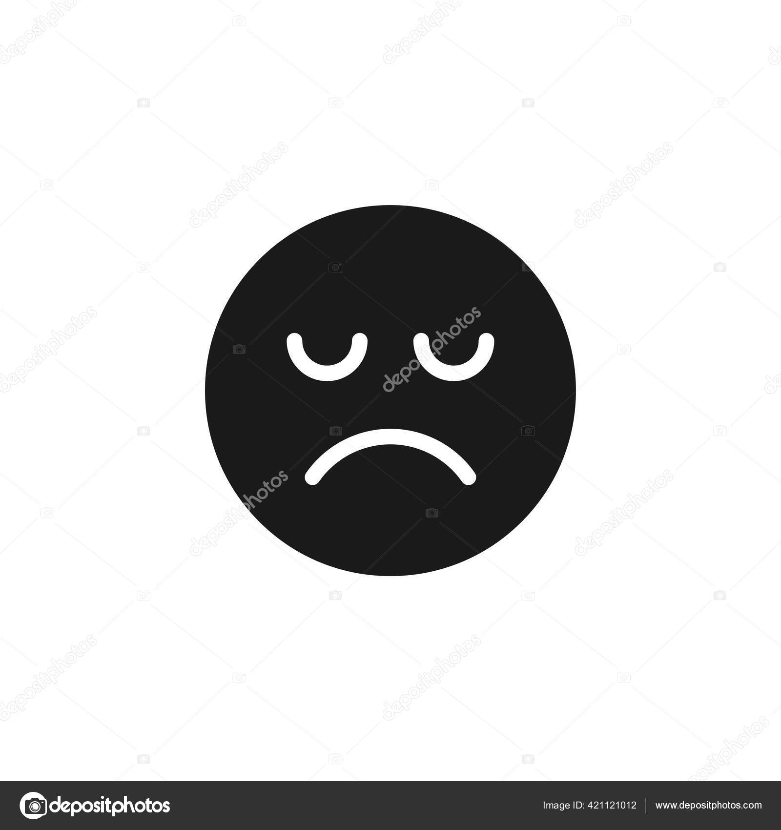 Sad Emoji Icon Isolated White Background Disappointed Face Emoticon ...