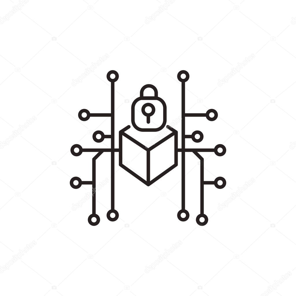 Icono de cadena de bloques. Estructura s mbolo moderno, simple, vector, icono para el dise o del ...