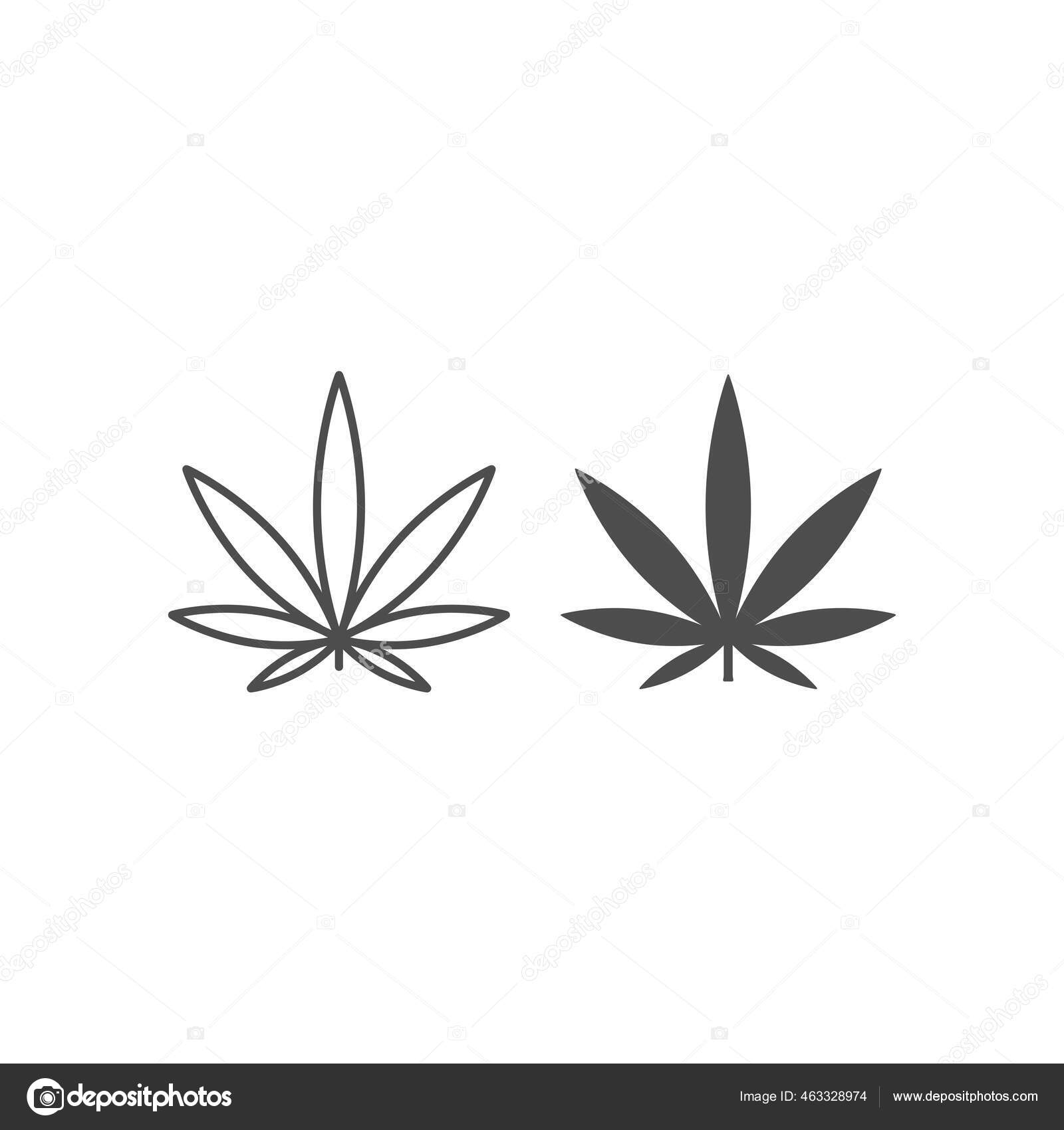 Simple Weed Leaf Outline