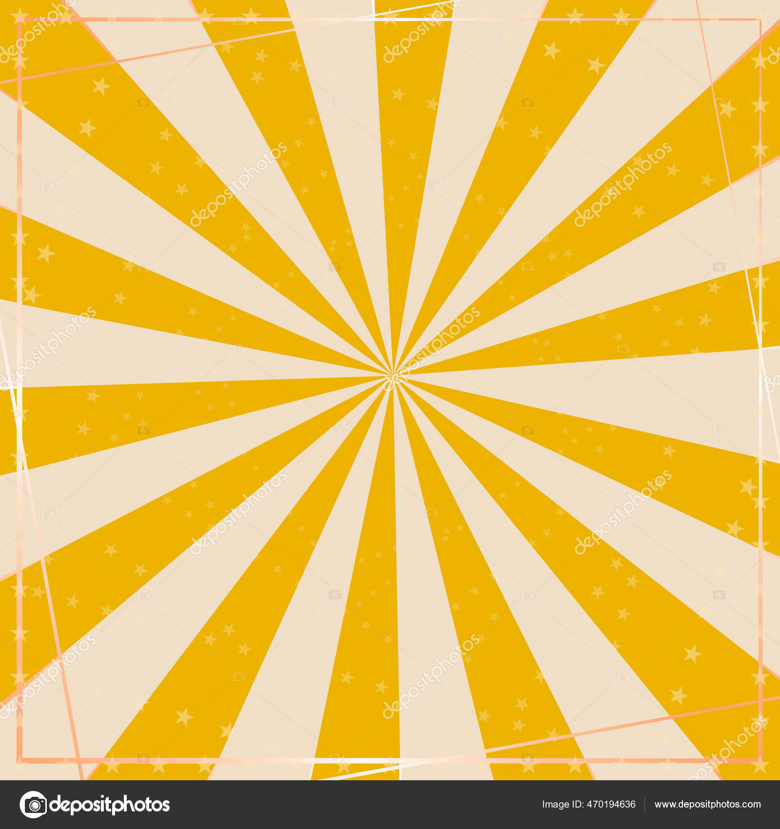 Vintage Grunge Yellow Circus Background Template Vector Illustration ...