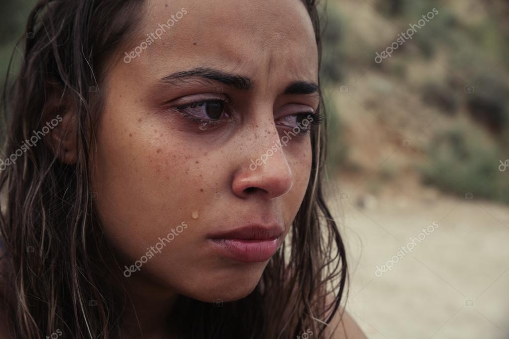 Crying Beauty Girl. Beautiful Model Woman Cry. Tears Stock Photo by ...