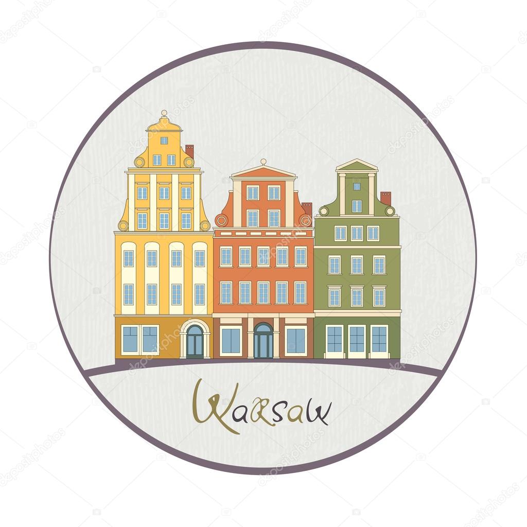 Warsaw old town facades Stock Vector by ©lena_serditova@mail.ru 100865470