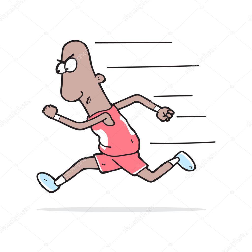 Cartoon Sprinter Mann läuft während eines Rennens - Vektorgrafik ...