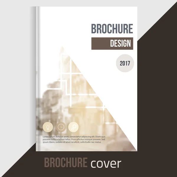 Clean brochure cover template with blured city landscape letter and pen ...