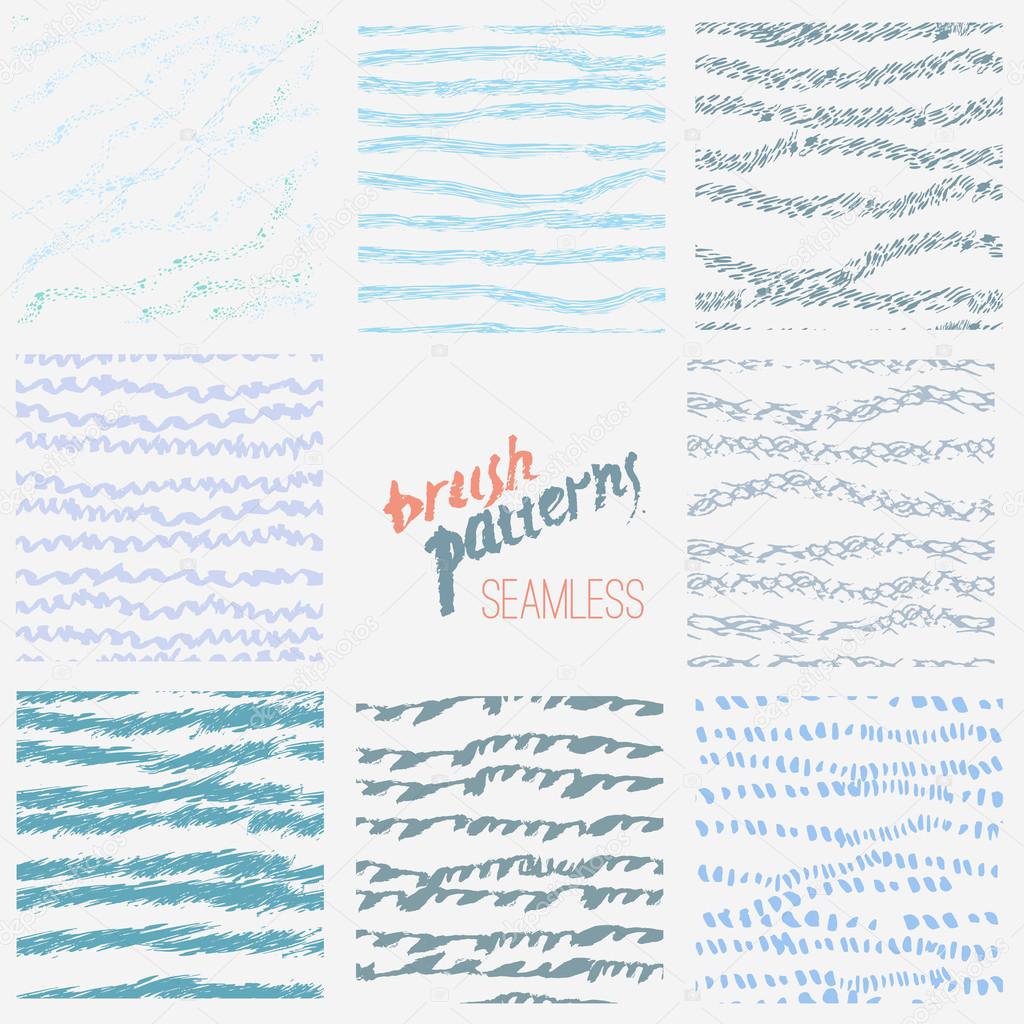 Vector hand drawn set of stylish line brush patterns. Stock Vector ...