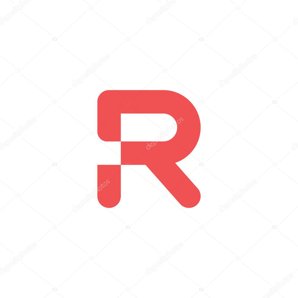 r icono inicial del logotipo del vector de letra 2024