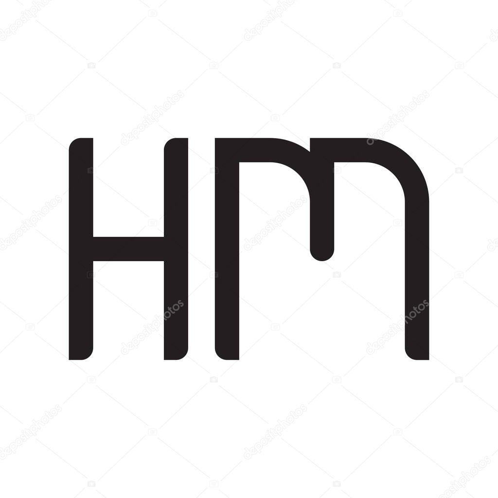 hm inicial icono del logotipo del vector de letra 2024