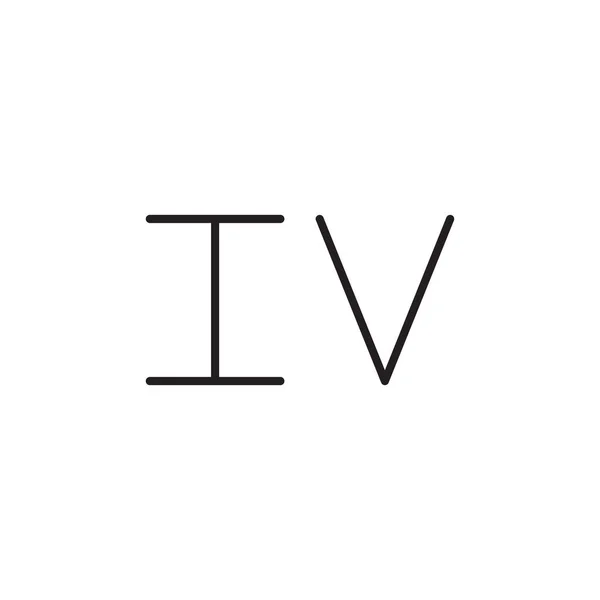 iv inicial icono del logotipo del vector de letra 2024