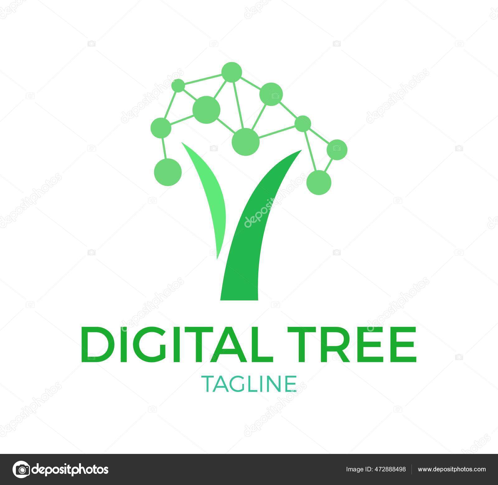 Digital Tree Vector Logo Template Design Stock Vector by ©M_Creative ...