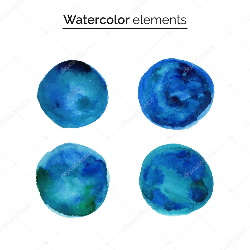 Blue watercolor design elements. Stock Vector Image by ©GL_Sonts #70033381