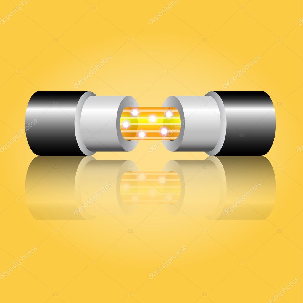 Optic fiber cable. Vector illustration — Stock Vector © Solomonkein ...