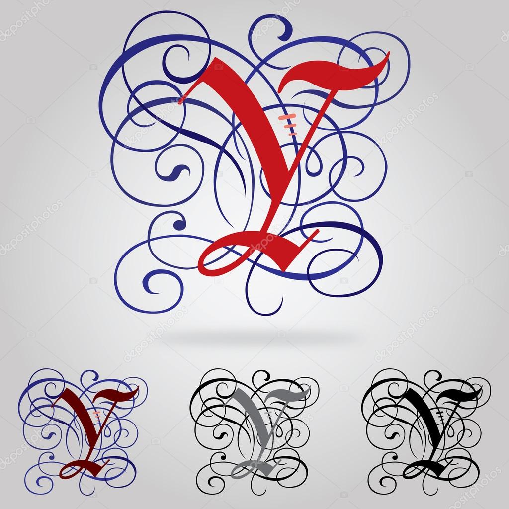 Decorated uppercase Gothic font - Letter Y Stock Vector Image by ...