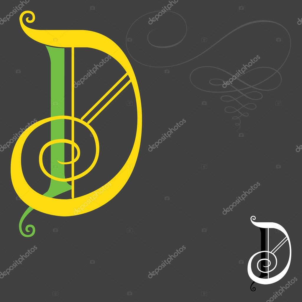 Estilo musical alfabetos ingleses - Carta D imagem vetorial de HuangArt ...