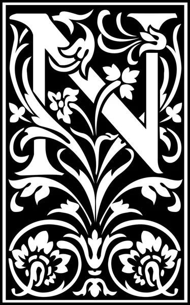 Letras del alfabeto inglés decoradas con flores y hojas de plantas 2024