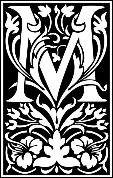 Letras del alfabeto inglés decoradas con flores y hojas de plantas 2023