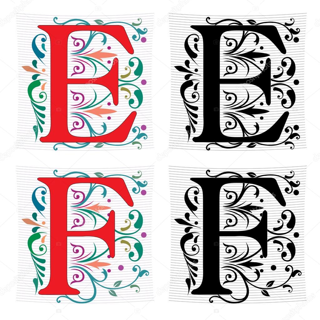 Decorative Letter E Clipart