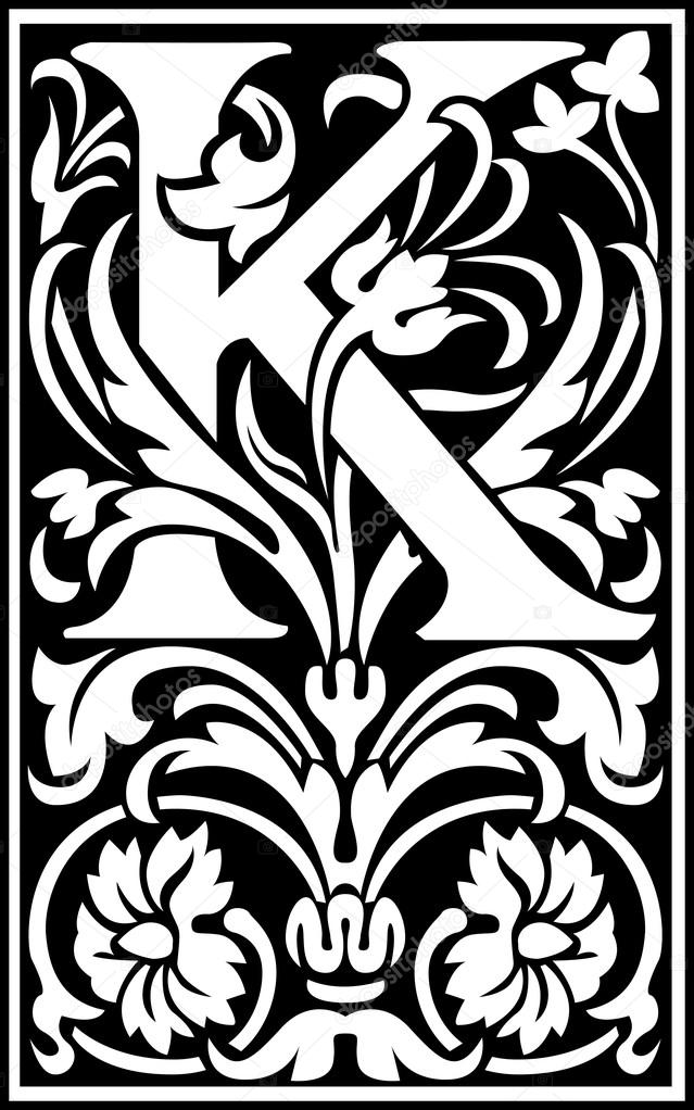 Letras del alfabeto inglés decoradas con flores y hojas de plantas 2022